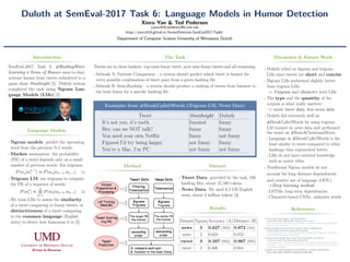 Duluth at Semeval 2017 Task 6 - Language Models in Humor Detection | PPT