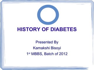 Sem history of diabetes | PPT