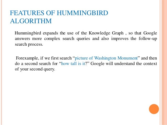 GOOGLE HUMMINGBIRD ALGORITHM