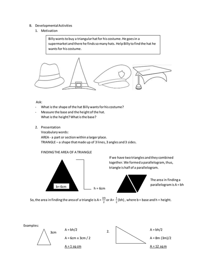 Semi-detailed Lesson Plan in math IV (k-12 based curriculum) "FINDING ...