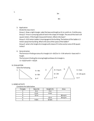 Semi-detailed Lesson Plan in math IV (k-12 based curriculum) "FINDING ...