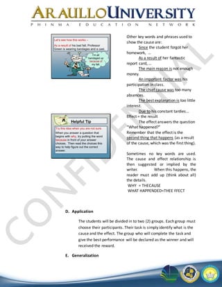 Semi-Detailed Lesson Plan of Cause and Effect | DOCX