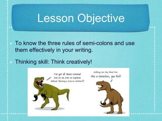 Semi-colons.ppt | Vegetarian Diets | Food & Drink