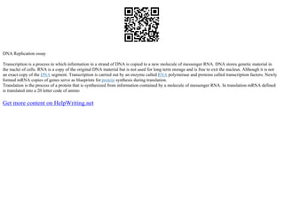 Semi-Conservative Dna Replication Essay | PDF | Biological Sciences ...