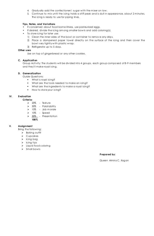 Semi Detailed Lesson Plan In T L E Cookery Semi Detailed Lesson Plan In T L E Cookery