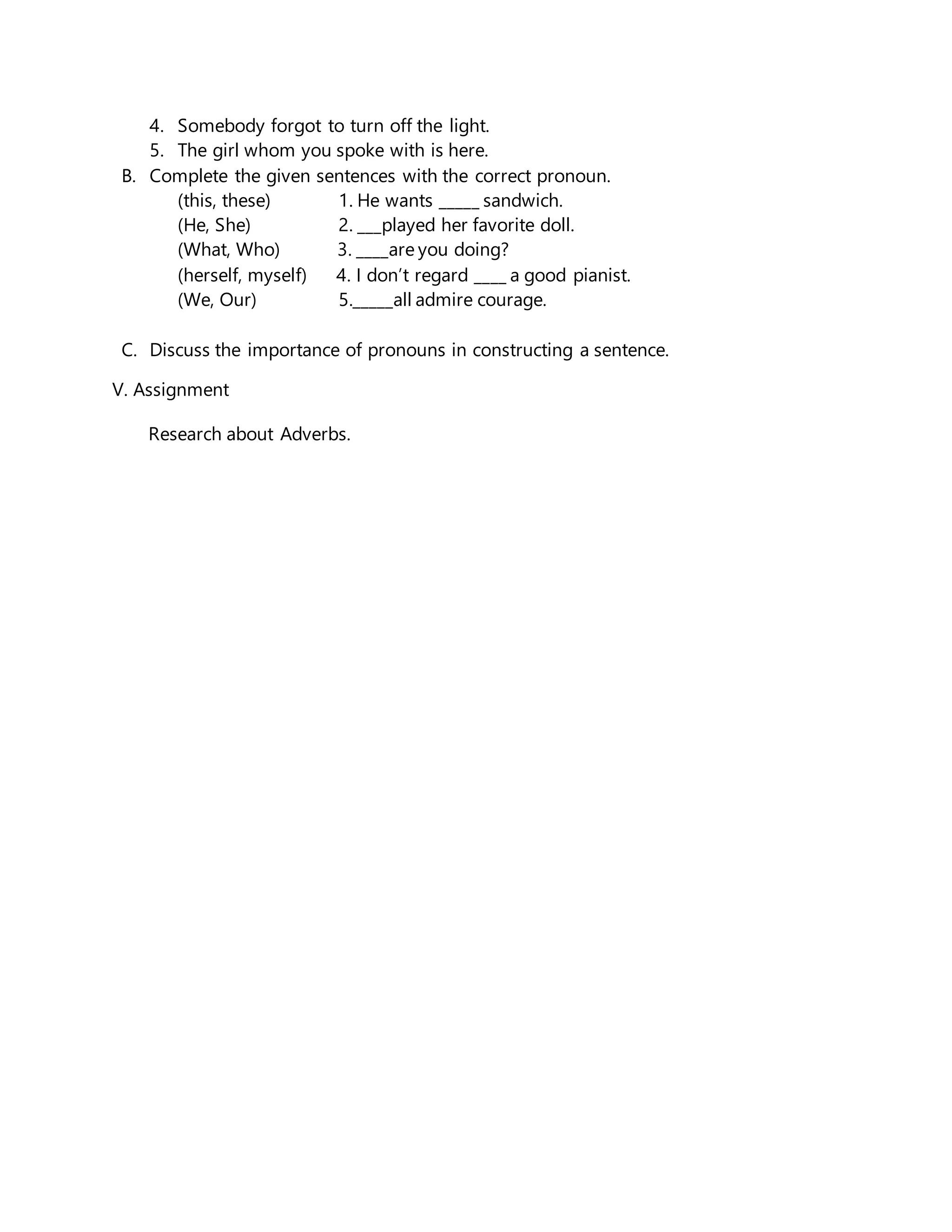 Semi detailed lesson plan in english(pronoun) | DOCX