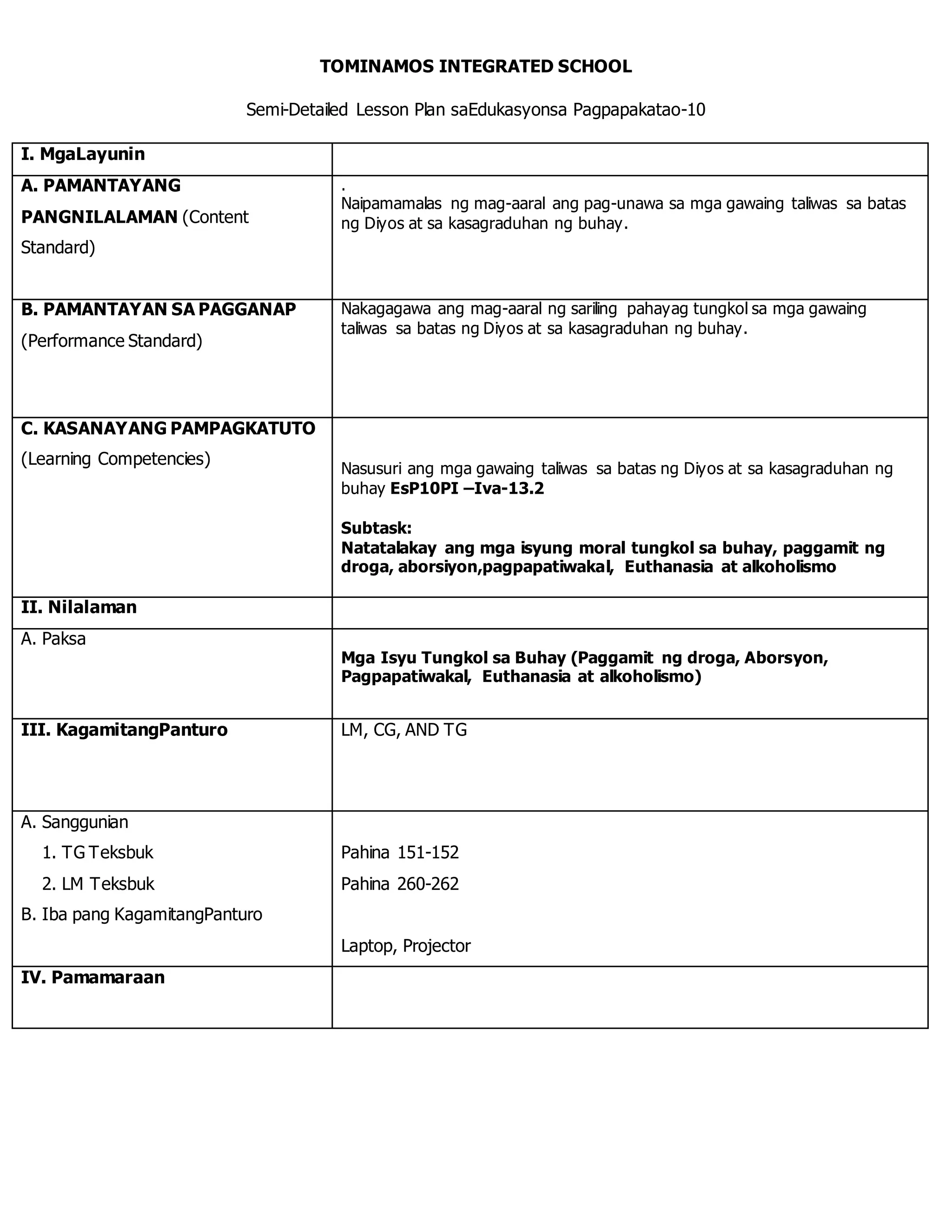 Semi detailed lp in esp.liezel 2 - 3 video | PDF