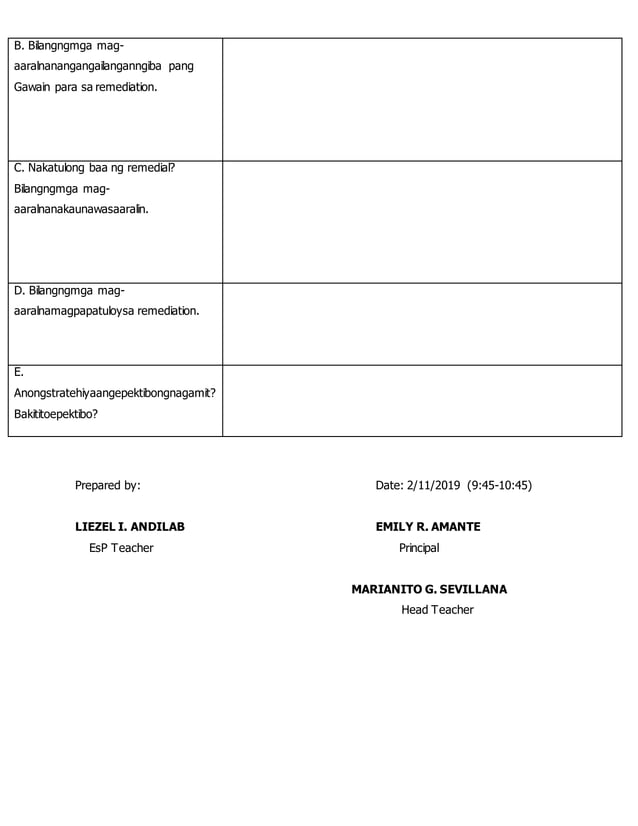 Semi detailed lp in esp.liezel 2 - 3 video | DOCX