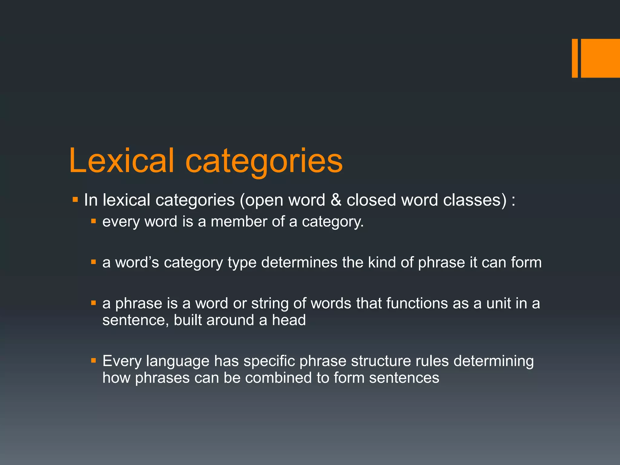 Semi lexical categories1 | PPTX | Programming Languages | Computing