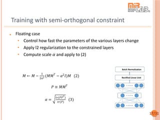 Semi orthogonal low-rank matrix factorization for deep neural networks | PPT