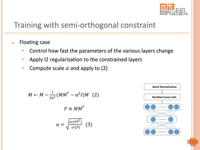 Semi orthogonal low-rank matrix factorization for deep neural networks | PPT