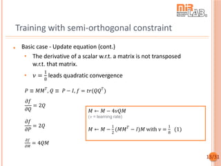 Semi orthogonal low-rank matrix factorization for deep neural networks | PPT