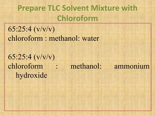 Semi polar solvents & their properties used in thin layer ...