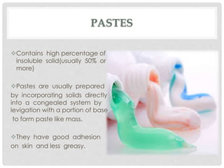 Semi solid dosage forms | PPTX