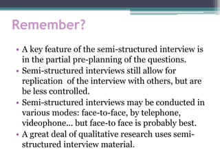 Semi structured interview | PPTX