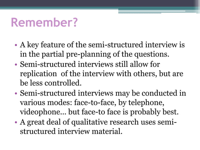 Semi structured interview | PPTX