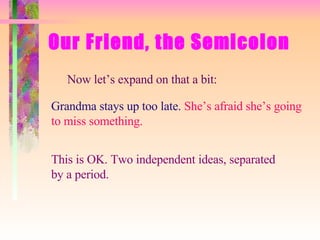 Semicolons | PPT