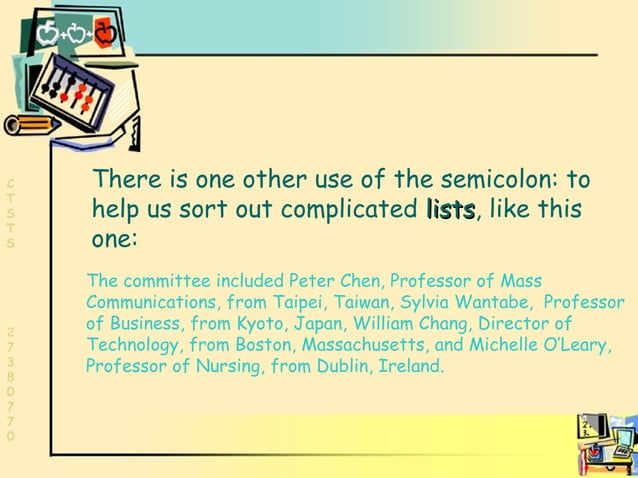 Grammar: Semi colon | PPS