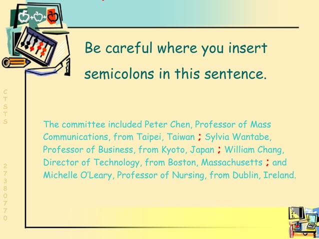 Grammar: Semi colon | PPS