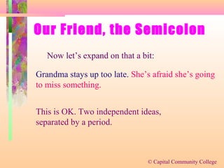 Semi-Colon Powerpoint | PPS
