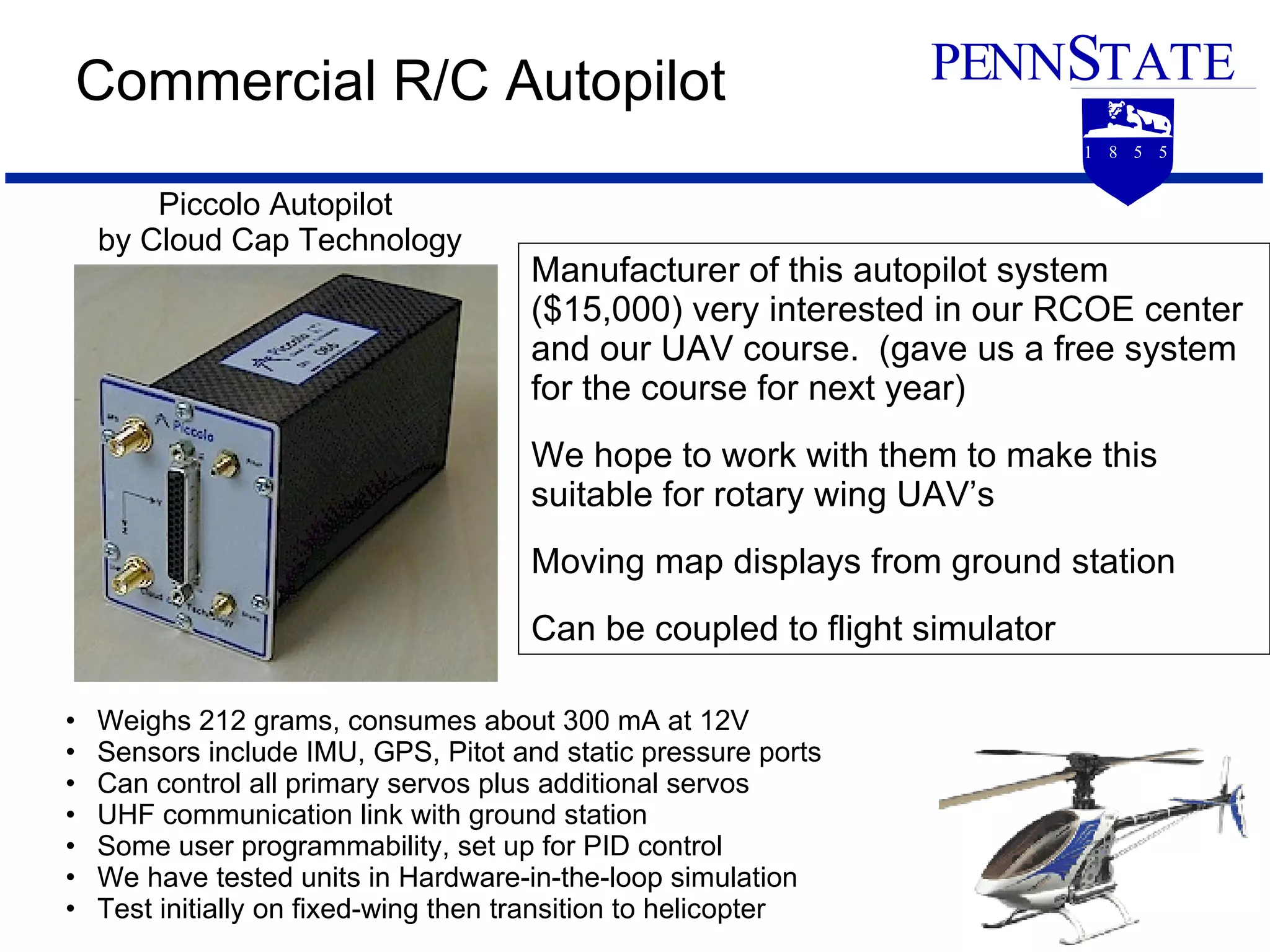 Semi Autonomous Hand Launched Rotary Wing Unmanned Air Vehicles | PPT ...