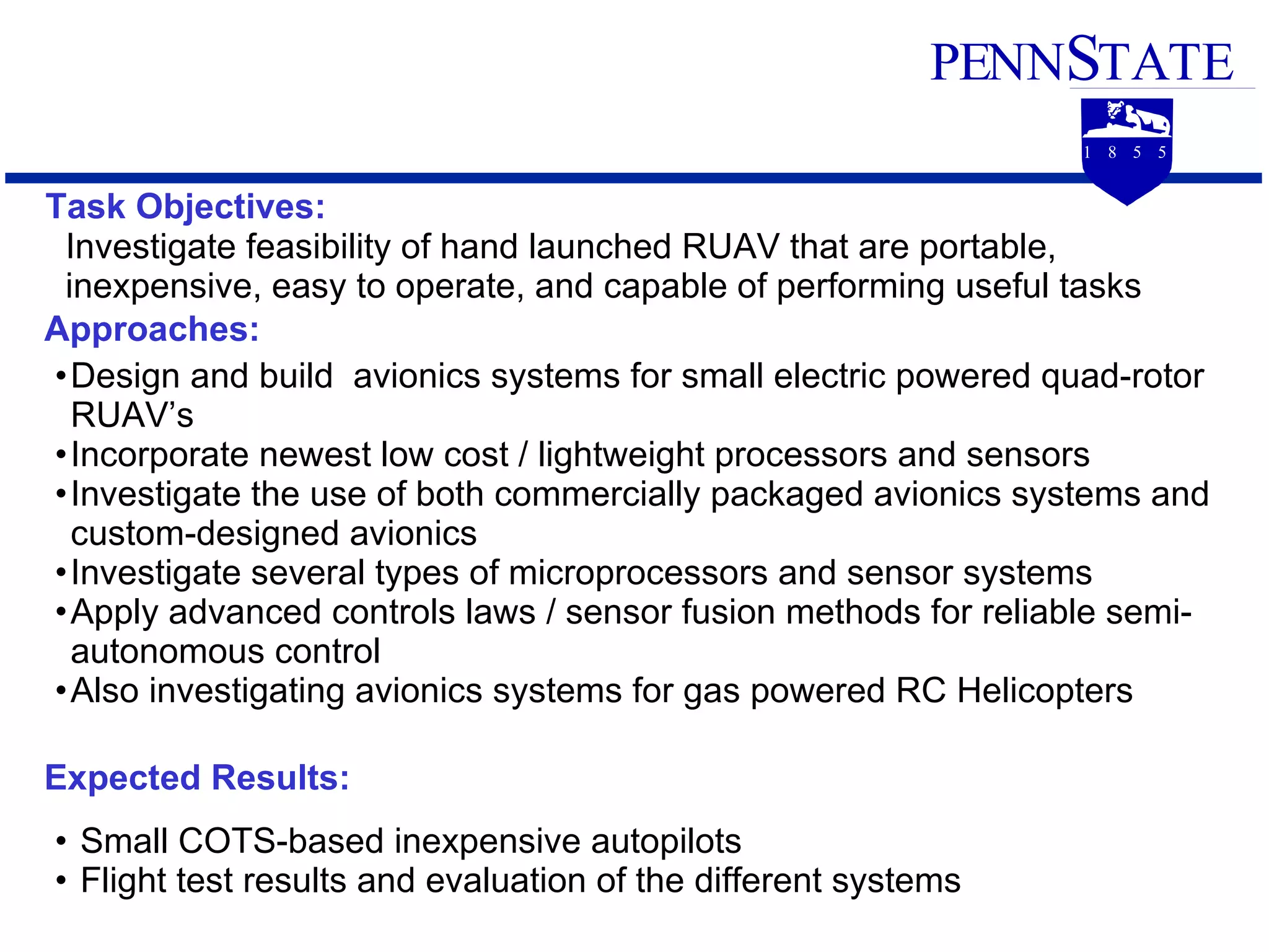 Semi Autonomous Hand Launched Rotary Wing Unmanned Air Vehicles | PPT ...