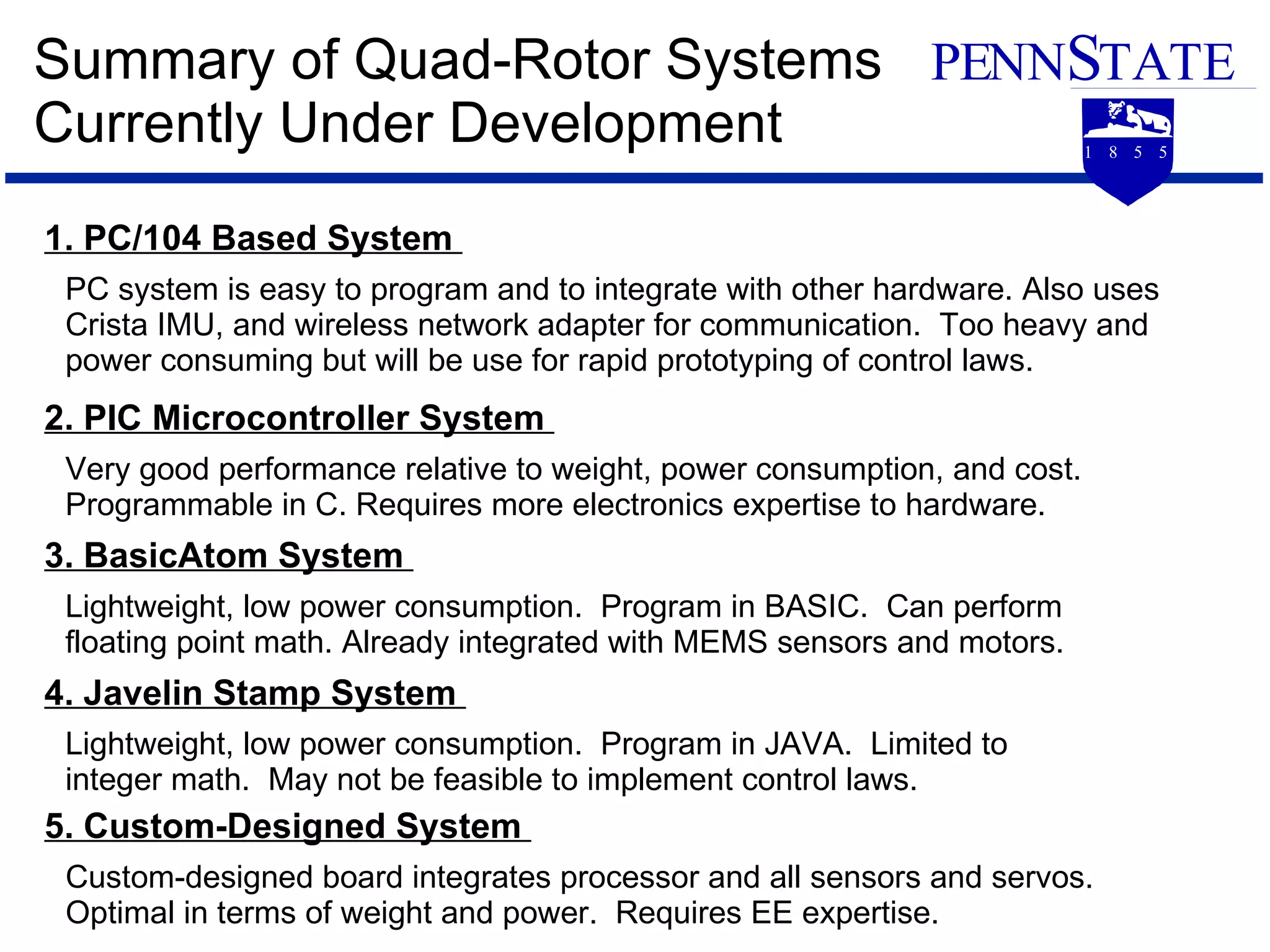 Semi Autonomous Hand Launched Rotary Wing Unmanned Air Vehicles | PPT ...
