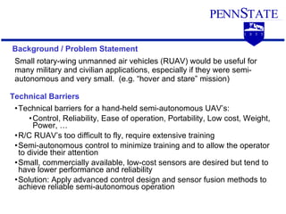 Semi Autonomous Hand Launched Rotary Wing Unmanned Air Vehicles | PPT ...