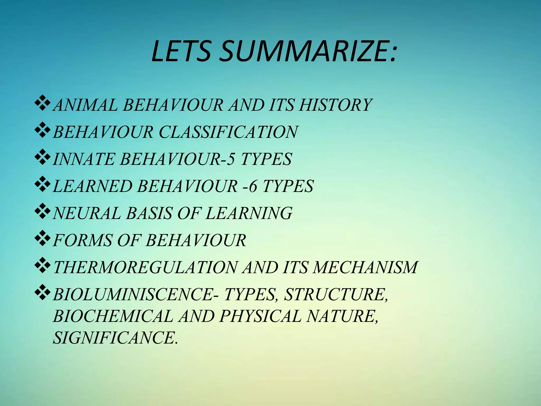 BEHAVIOURAL PHYSIOLOGY (Animal Behaviour) | PPTX