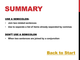 Semicolon Game | PPTX