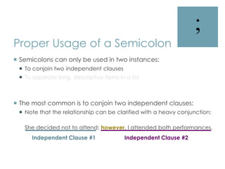Semicolons | PPTX