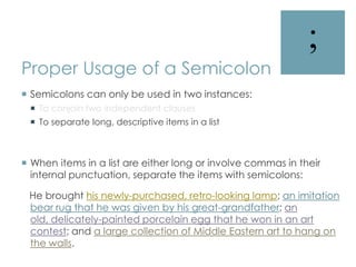 Semicolons | PPTX