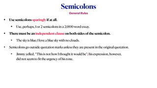 Semicolons Notes | PPT