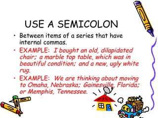 Semicolons And Colons Uwf | PPT