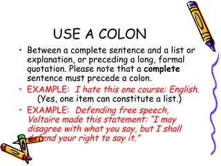 Semicolons And Colons Uwf | PPT