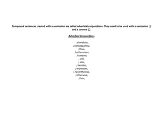Semicolons and Compound Sentences | PPTX
