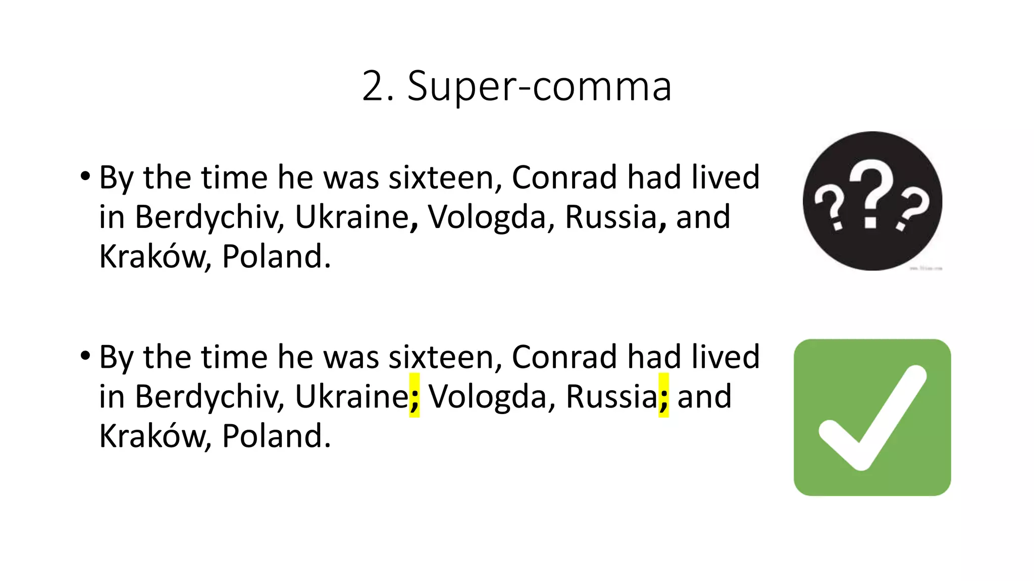 Semicolons, commas, and colons | PPTX | Television | Entertainment