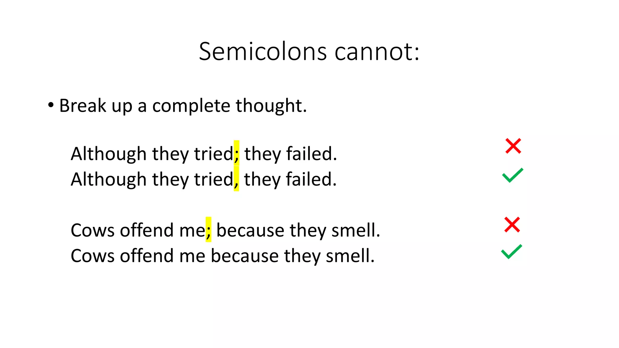 Semicolons Commas And Colons Pptx