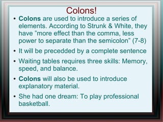 Semicolons online | ODP