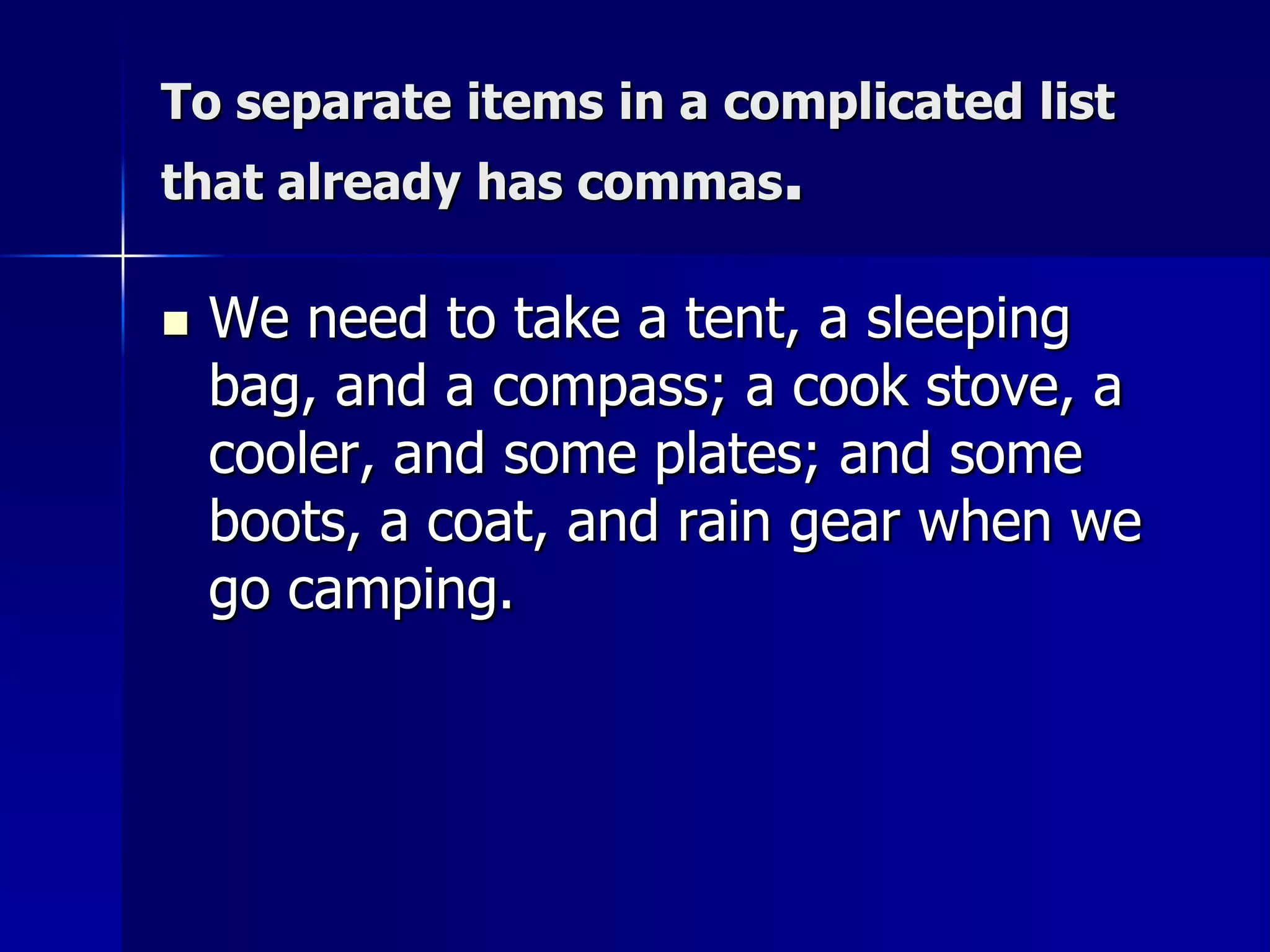 Semicolon usage presentation | PPTX