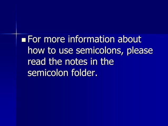 Semicolon usage presentation | PPTX