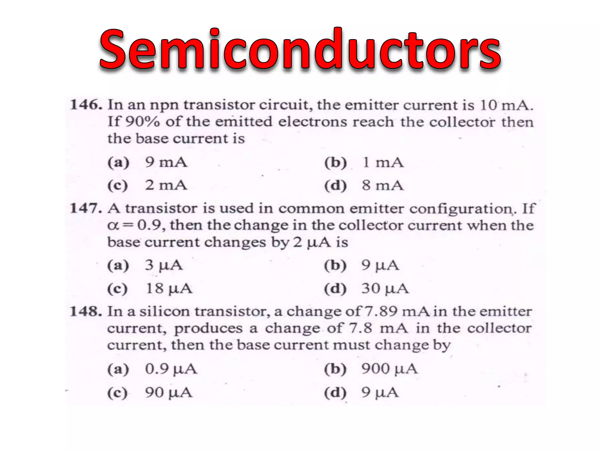 Semiconductor Multiple choice question | PPTX