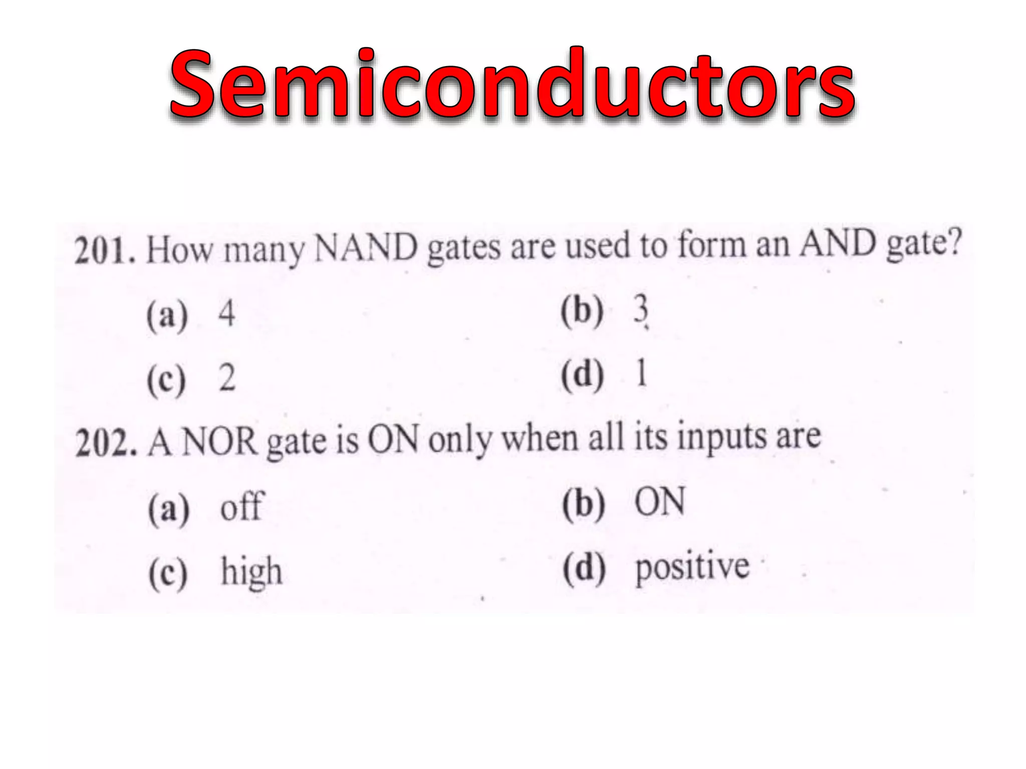 Semiconductor Multiple choice question | PPTX