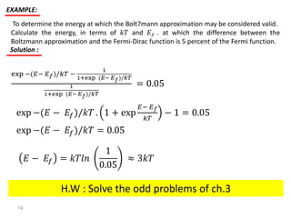 Semiconductor ch.3 part iii statistical mechanics | PPTX