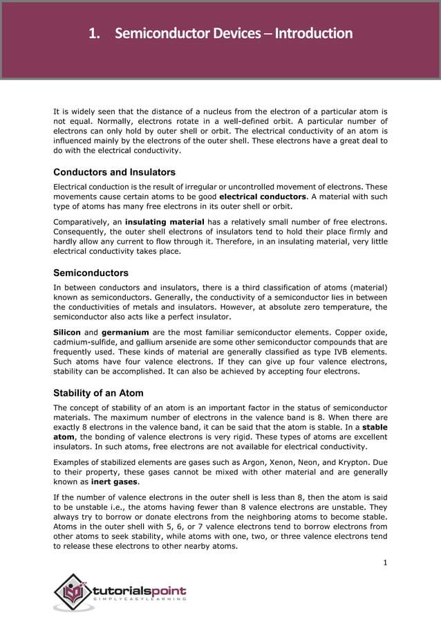 Semiconductor devices tutorial | PDF