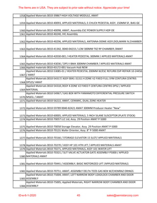 Semiconductor Equipment and Spare Parts 2 | PDF