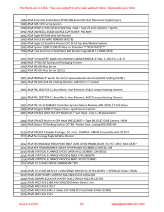 Semiconductor Equipment and Spare Parts 3 | PDF