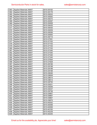 Semiconductor equipment parts in stock march 2020 part1 | PDF