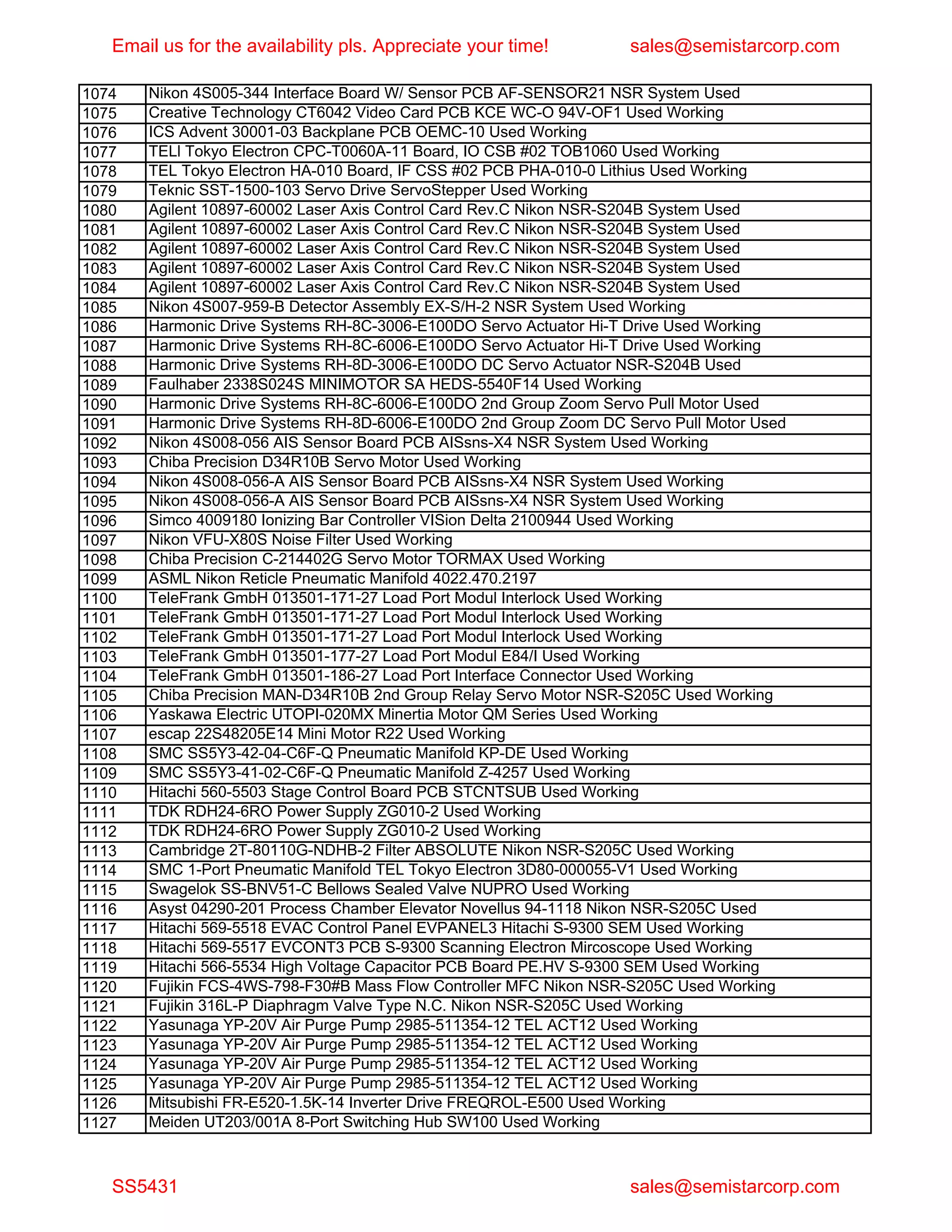 Semiconductor equipment parts may 2020 part1 | PDF