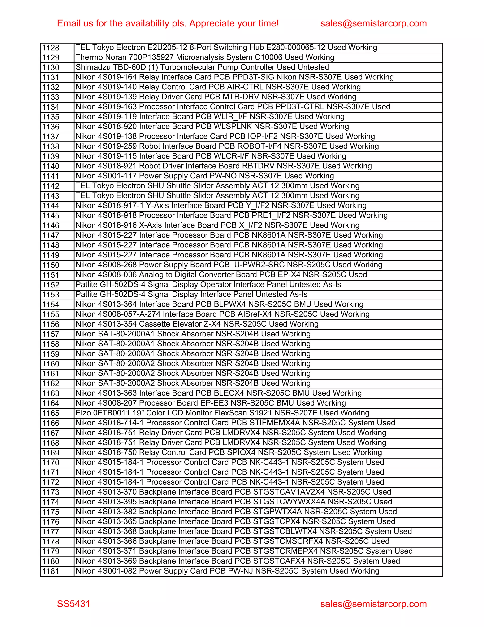 Semiconductor equipment parts may 2020 part1 | PDF